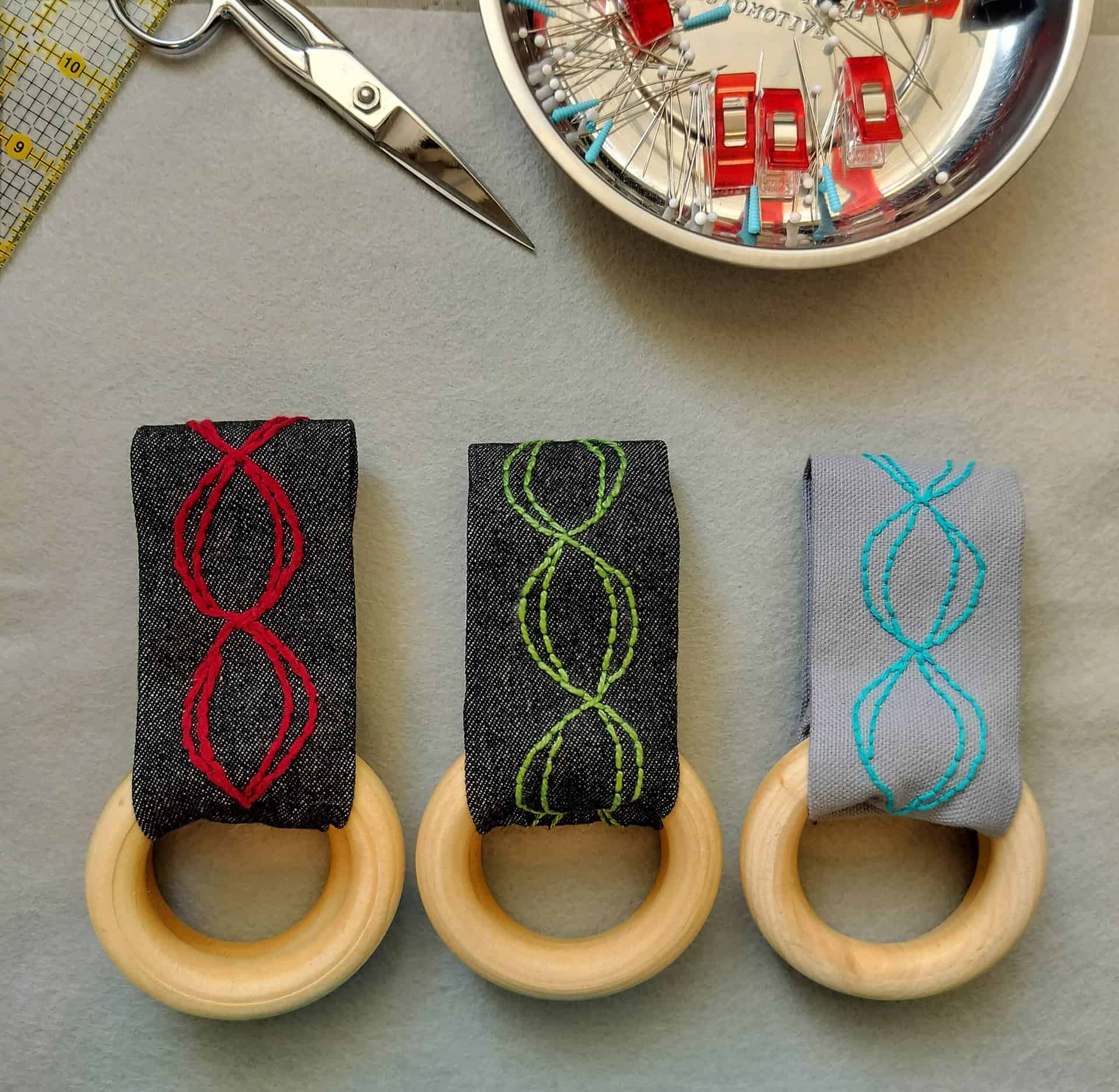 Towel Rings - Slow Stitch - Studios on the Park